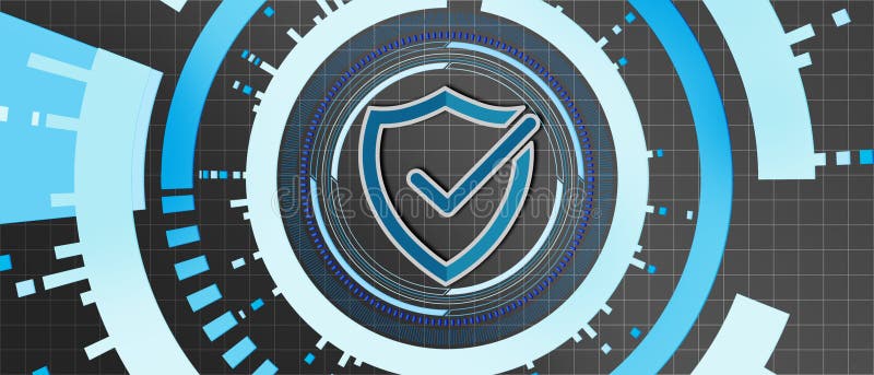 Cyber Technology Security, Network Protection Background Design Stock ...