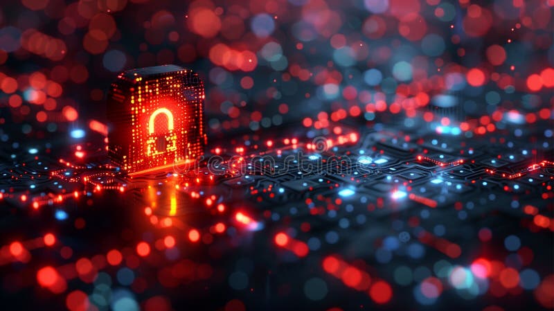 Cyber Technology Security, Network Protection Modern Background Stock ...