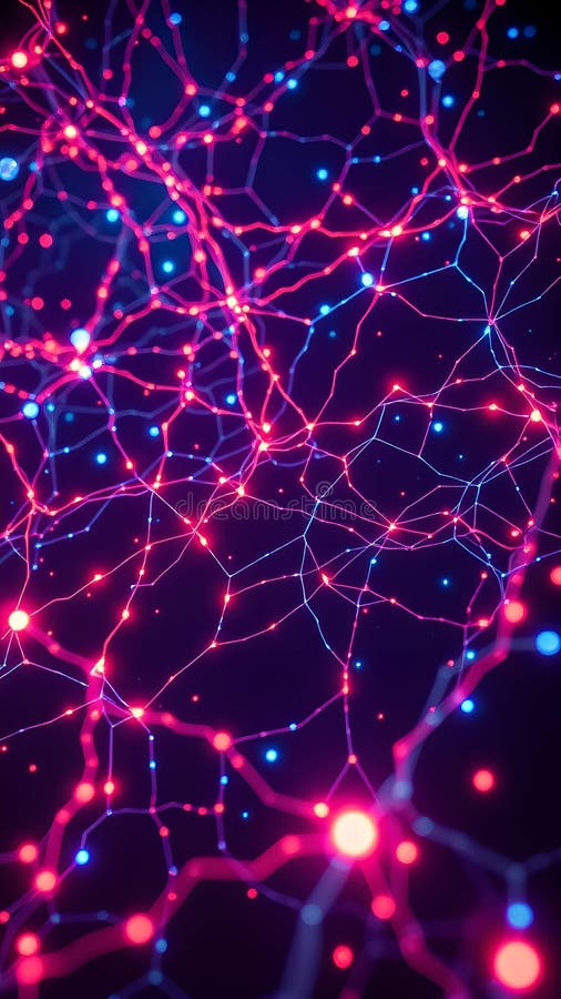 Cyber Technology Web: Futuristic Network of Glowing Strands and ...