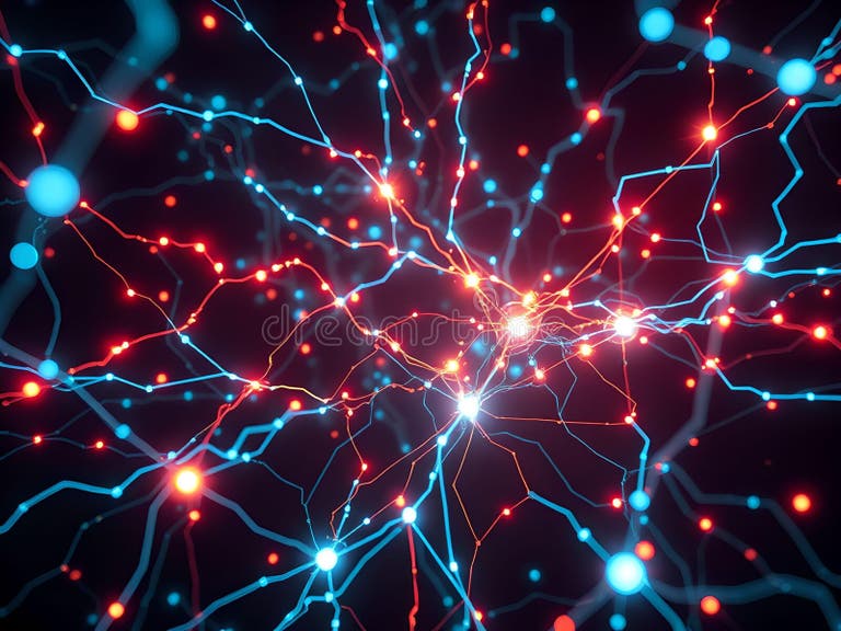 Cyber Technology Web: Futuristic Network of Glowing Strands and ...