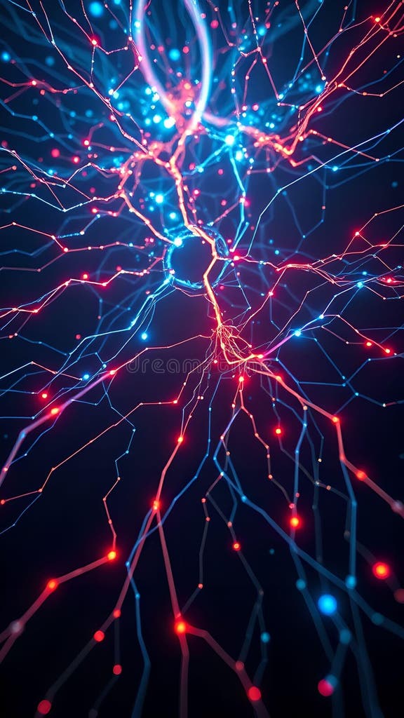 Cyber Technology Web: Futuristic Network of Glowing Strands and ...