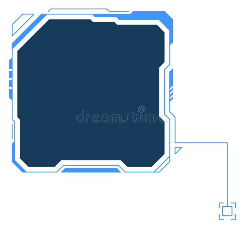Cyber Text Box Template. Square Blue Frame Stock Vector - Illustration ...