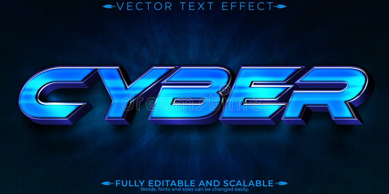 Cyber Text Effect, Editable Future and Tech Text Style Stock Vector ...