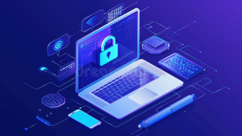 Cyber Threat Protection Concept with Shield Symbol and Digital Grid ...