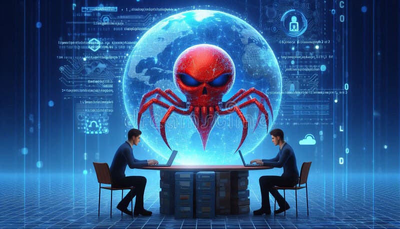 Cyber Threats Conceptual Image of Malware and Virus Stock Illustration ...