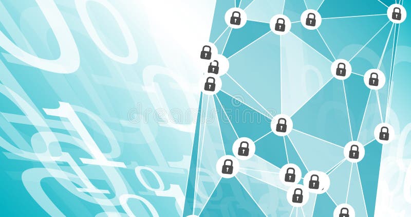 Cyber Threats Creative Vector Concept, Padlocks and Cyber Numbers Stock ...
