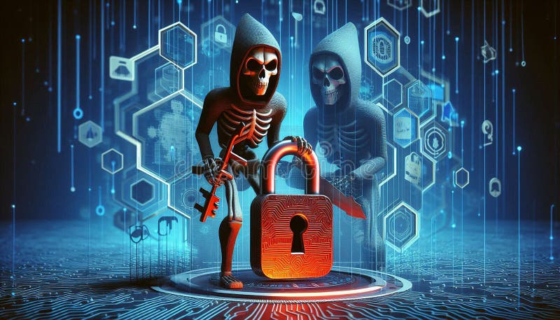 Cyber Threats and Security Concepts Illustration Stock Illustration ...