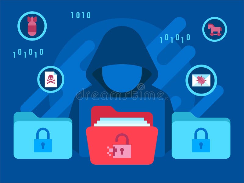 Cyber Threats vector stock vector. Illustration of private - 111827819