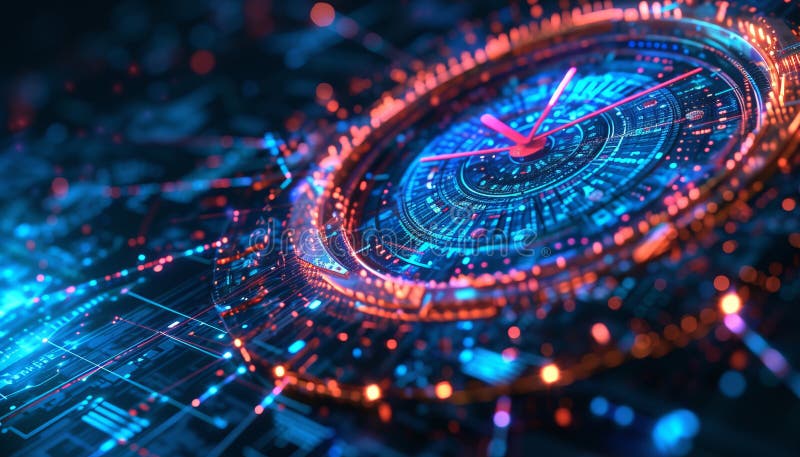 Cyber Time Innovation Technology Background Stock Illustration ...