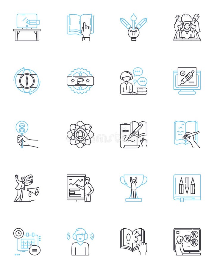 Cyber Tutorials Linear Icons Set Cybersecurity Hacking Encryption