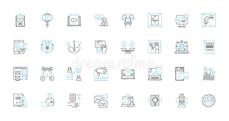 Cyber Universe Linear Icons Set. Virtuality, Netizens, Cyberspace ...