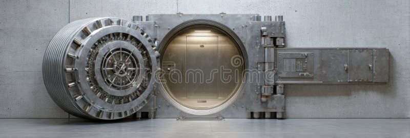 Cyber Vault with Warning Lock Breaking Open and Revealed Compartment in ...