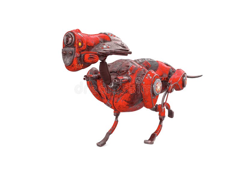 Cyber Watchman Dog is Running Stock Illustration - Illustration of ...