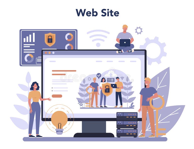 Cyber or Web Security Online Service or Platform. Idea of Digital Stock ...