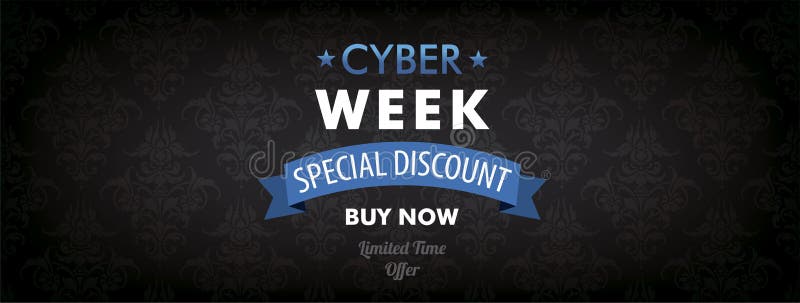 Cyber Week Header Wallpaper Ornaments Stock Vector - Illustration of ...