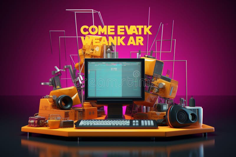 Cyber Week Social Media Template with Stock Photo - Image of icon ...