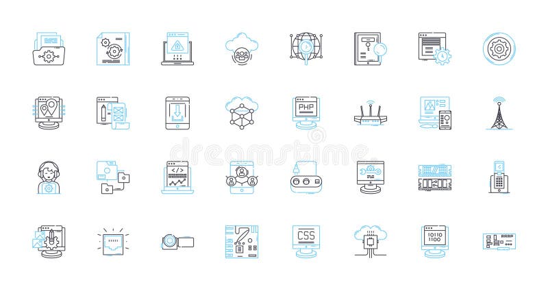 Cyber Workplace Linear Icons Set. Cybersecurity, Digitalization ... Cyber Workplace Linear Icons Set. Cybersecurity, Digitalization ...