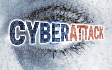 Cyberattack Eye with Matrix Looks at Viewer Concept Stock Illustration ...
