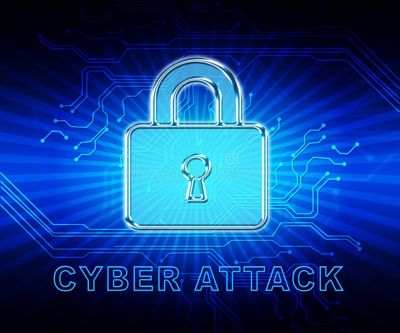 Cyberattack Malicious Cyber Hack Attack 2d Illustration Stock ...