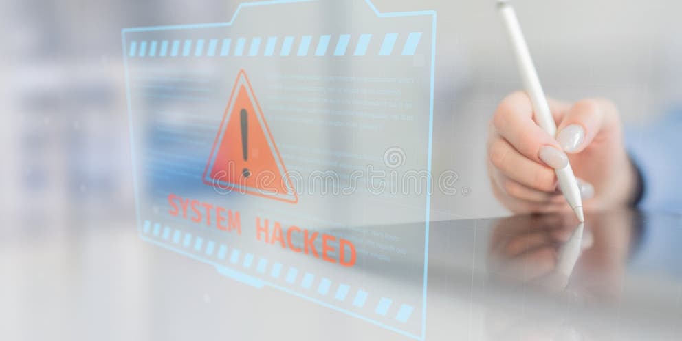 Cyberattack and System Breach Alert Displayed in Digital Interface ...