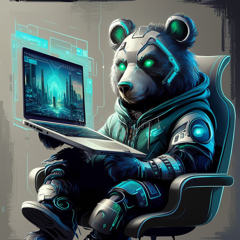 The Cyberbear (AI Generated) Stock Illustration - Illustration of ...
