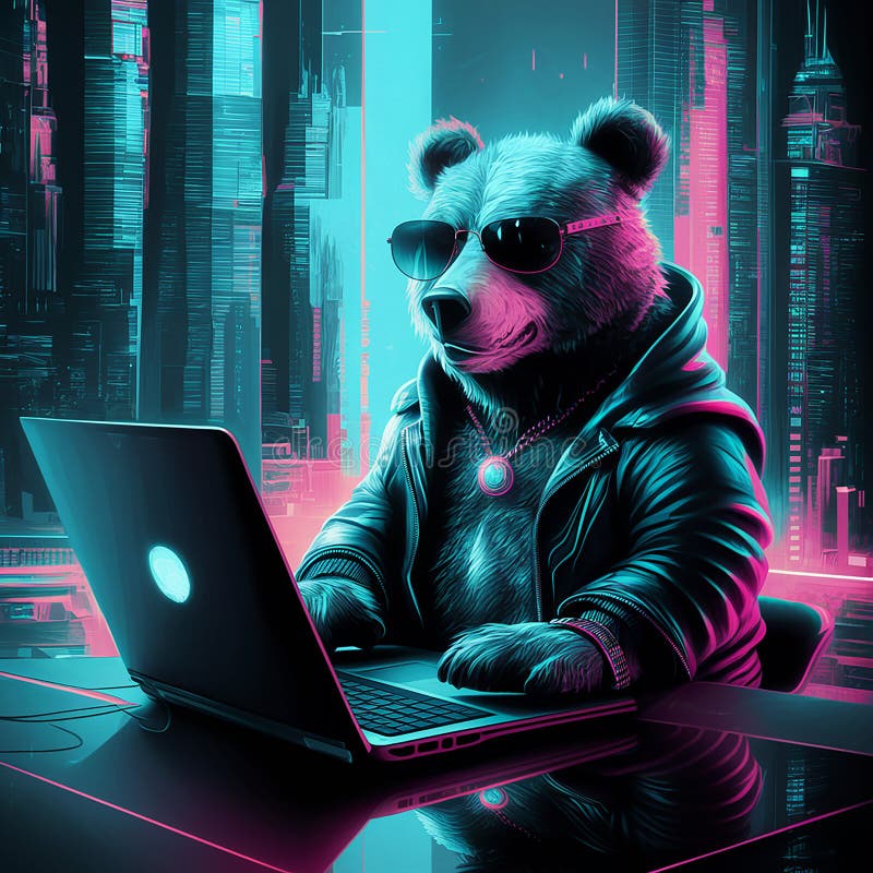 The Cyberbear (AI Generated) Stock Illustration - Illustration of ...