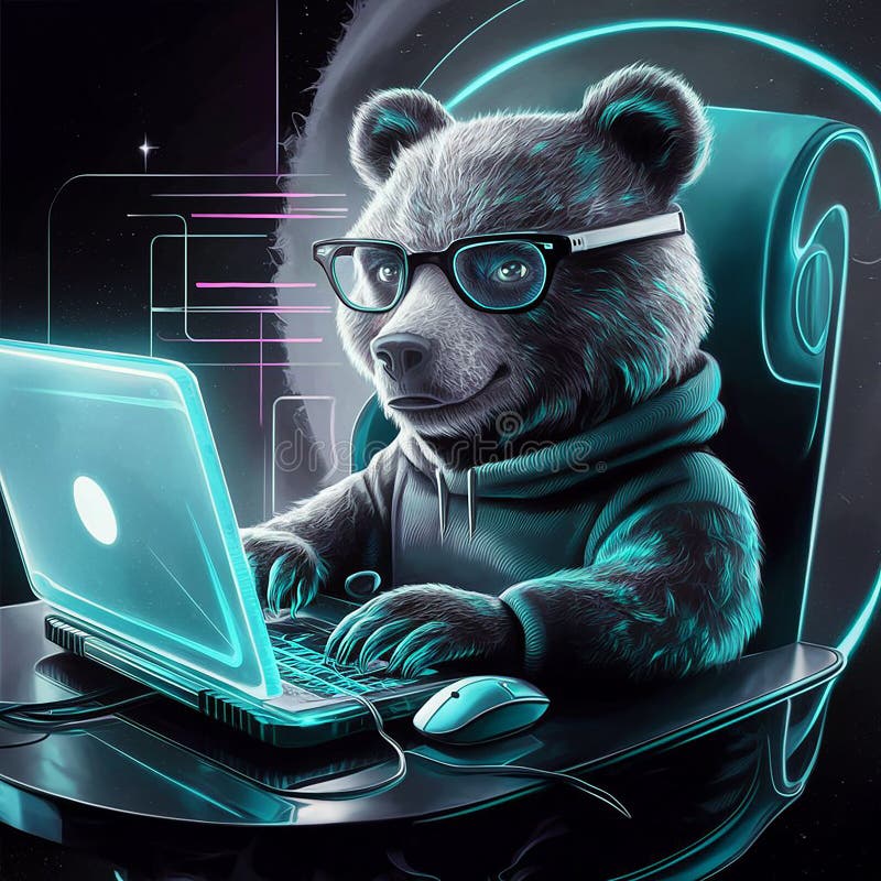 The Cyberbear (AI Generated) Stock Illustration - Illustration of bear, generated: 311441840