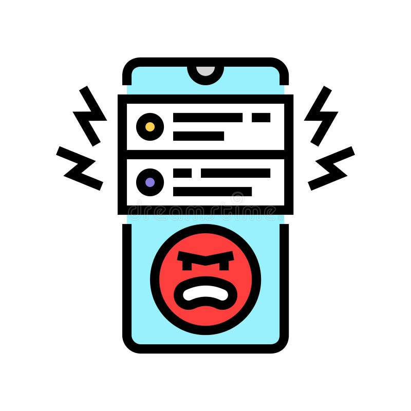 Cyberbullying Definition Color Icon Vector Illustration Stock ... Cyberbullying Definition Color Icon Vector Illustration Stock ...