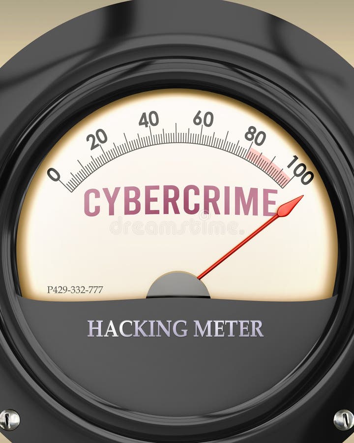 Cybercrime and Hacking Meter that is Hitting a Full Scale, Showing a ...