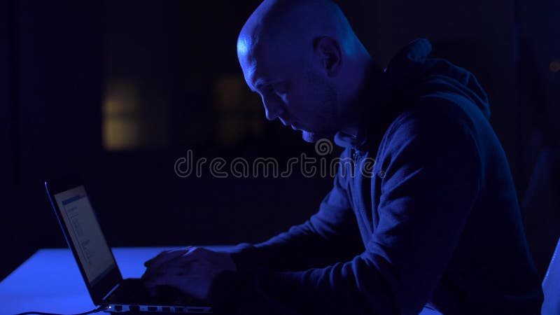 Hacker Using Laptop Computer for Cyber Attack Stock Footage - Video of ...