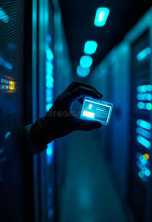 Cybercriminal Stealing Identity from Server Stock Illustration ...