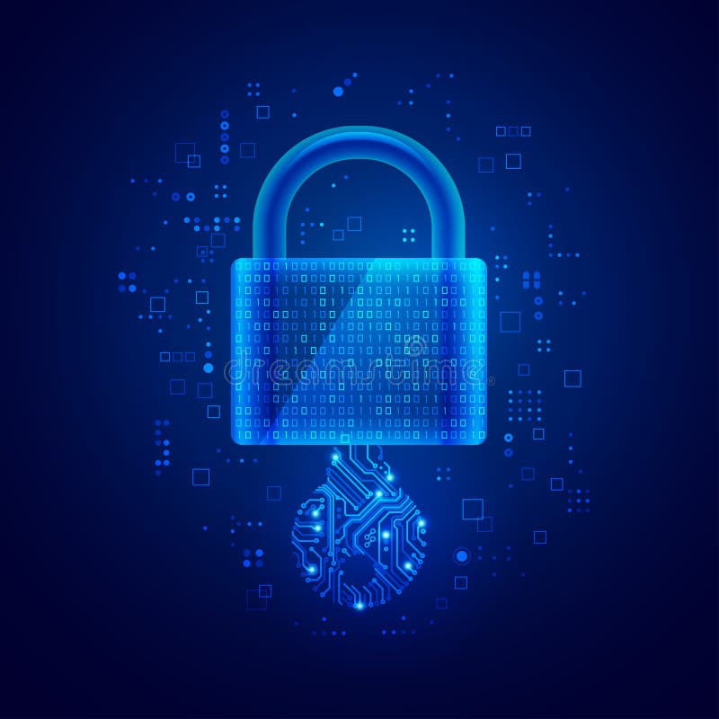 CyberLock stock vector. Illustration of padlock, concept - 205897254