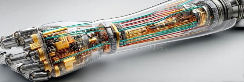 Cybernetic Arm Concept Featuring Transparent Casing and Intricate ...