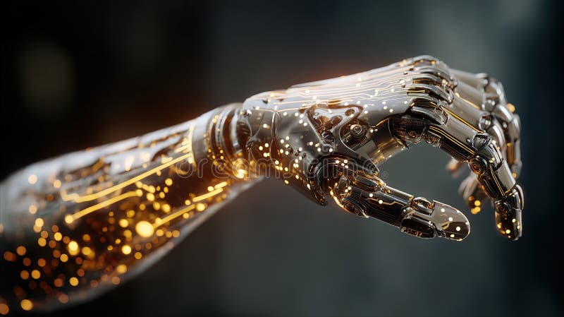 Cybernetic Arm Glowing Circuit Concept Stock Photo - Image of tech ...