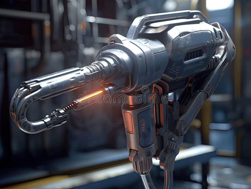 Cyberarm with Grappling Hook Stock Illustration - Illustration of ...