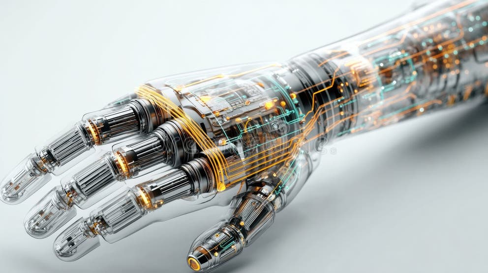 Concept Design of a Cybernetic Arm Showcasing Intricate Circuits and ...
