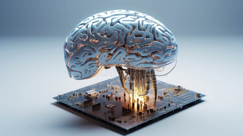 A Cybernetic Brain Wallpaper Stock Illustration - Illustration of ...