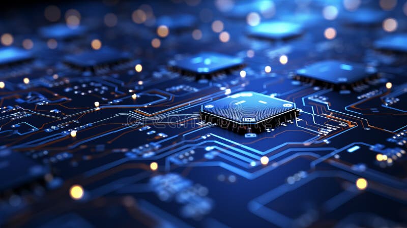 Cybernetic Circuit Background High Tech Abstract Seamless Pattern for ...