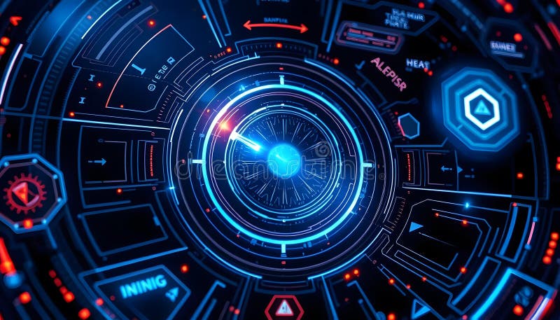 Cybernetic Clockwork: a Futuristic HUD Interface Design Stock ...