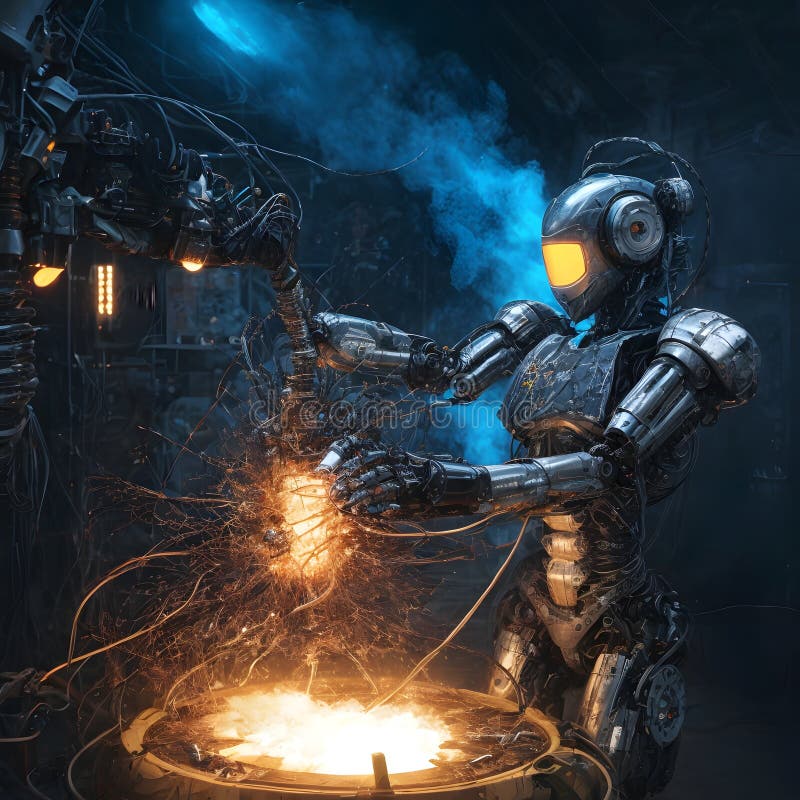 Cybernetic Creature with Glowing Brain Stock Photo - Image of anatomy ...