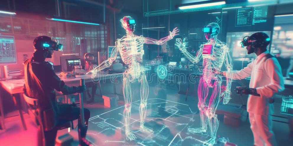 A Cybernetic 3D Background of a Research Lab Developing Advanced ...
