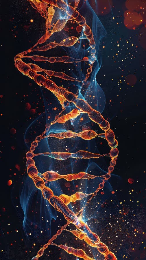 Cybernetic DNA Illustration of Sync Wave Showcasing Genetic Evolution ...