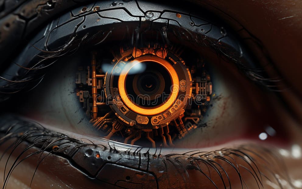 The Cybernetic Eye of Artificial Intelligence Transforms Human Vision Stock Illustration ...