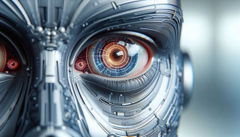 Cybernetic Eye Close-up stock illustration. Illustration of technology ...