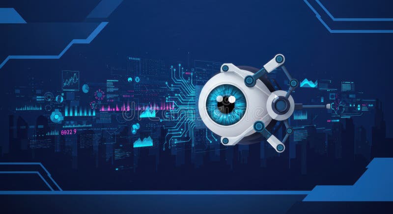 Cybernetic Eye: Data Analysis Stock Illustration - Illustration of ...