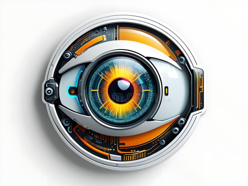 Cybernetic Eye Sticker: Retinal Display & Cyberpunk Style Vector Art ...