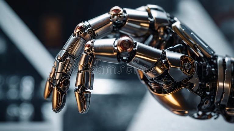 A cybernetic hand stock illustration. Illustration of firearm - 352677187