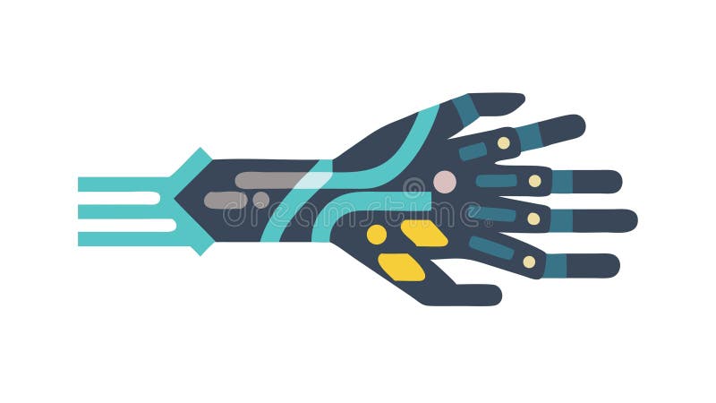 Cybernetic Hand: Futuristic Prosthetic with Tech Elements, Vector ...