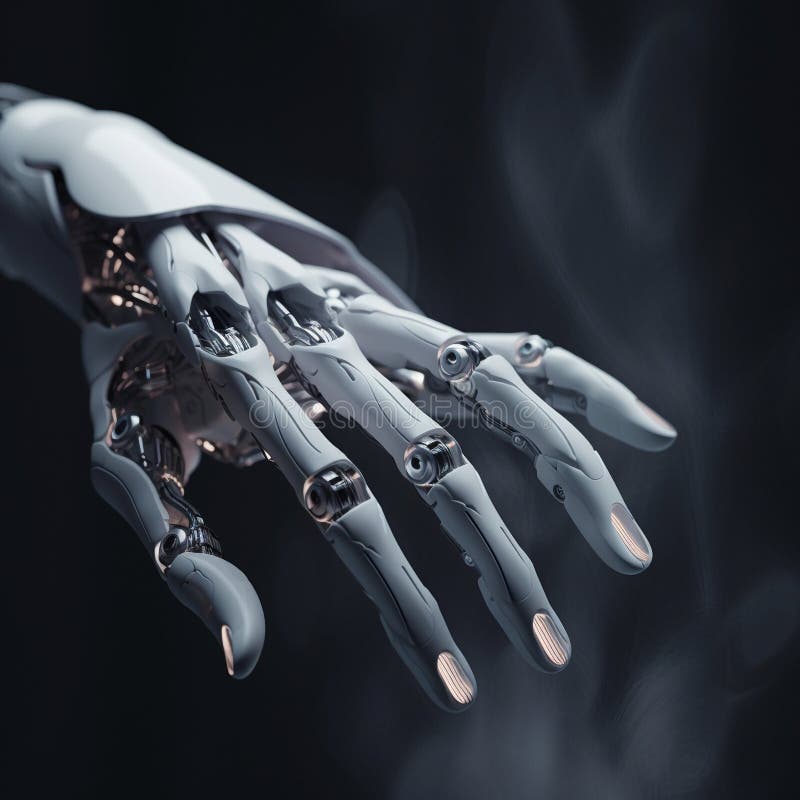 Cybernetic hands stock illustration. Illustration of hair - 277879784