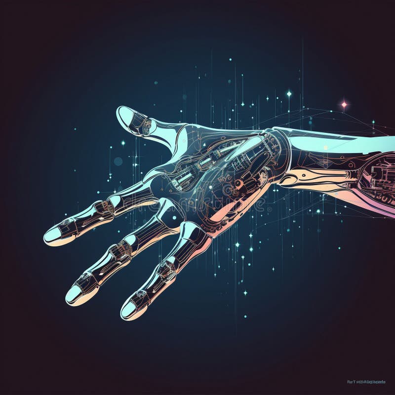 Cybernetic hands stock illustration. Illustration of hands - 277879915